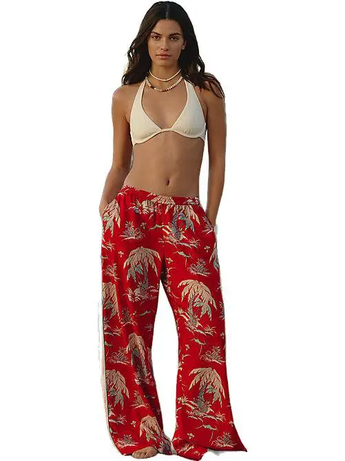 The Upside Palma Wide-leg Linen Pants - Red