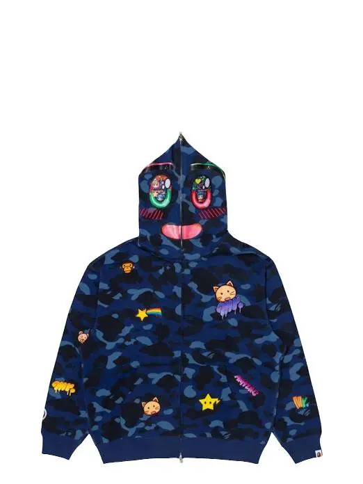 A BATHING APE X Mr Shark Zip Up Hoodie - Blue