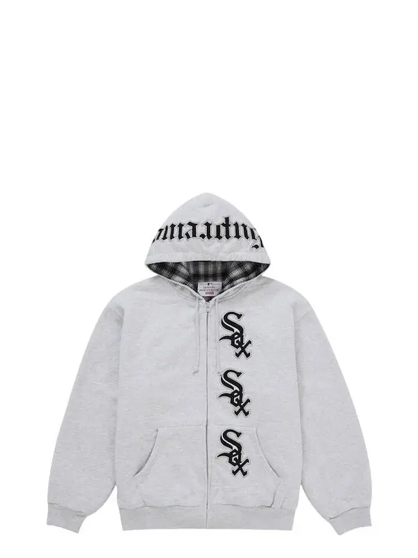 Supreme Chicago White Sox Zip Up Hooded Sweatshirt - Grey
