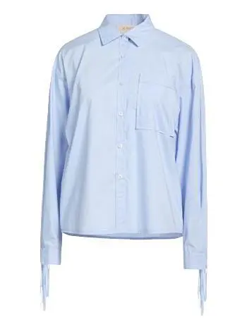 KAOS JEANS Poplin Shirt With Fringes - Blue