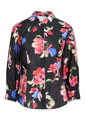KAOS Floral Print Woven Shirt - Black