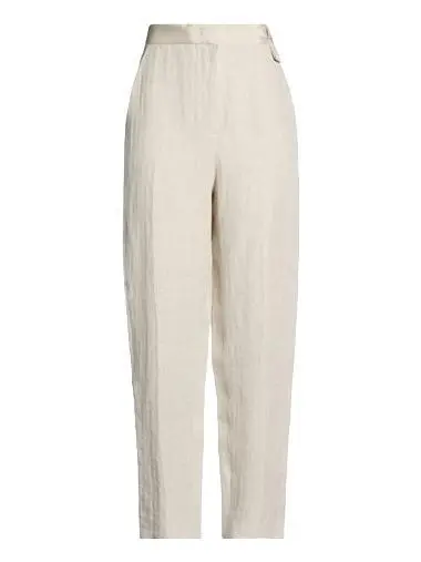 Emporio Armani Linen Viscose Tapered Pants - Beige