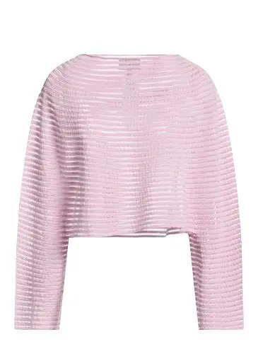 Emporio Armani Striped Cropped Sweater - Pink