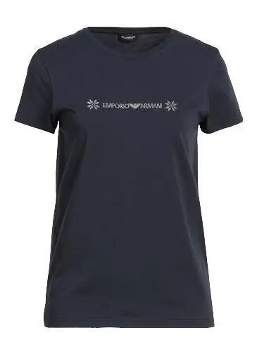 Emporio Armani Printed Cotton-elastane T-shirt - Navy