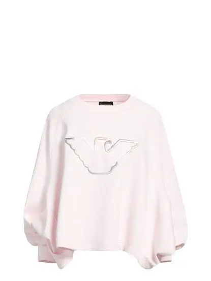 Emporio Armani Cotton-blend Jersey Sweatshirt With Appliqués - Pink