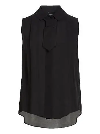 Emporio Armani Viscose Shirt With Embroidered Logo - Black