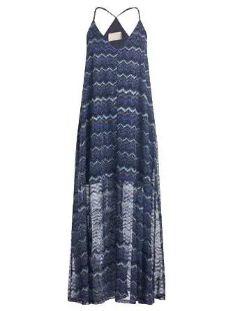 KAOS JEANS Midnight Knitted Metallic Midi Dress - Blue