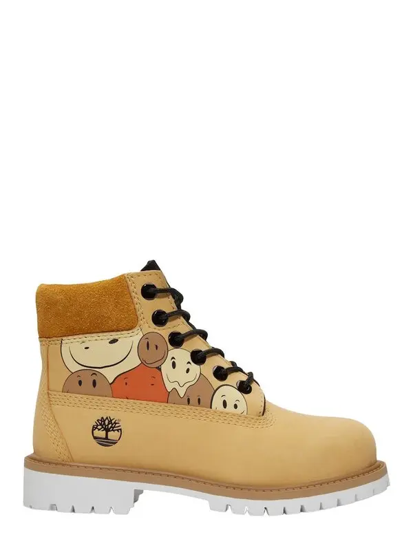 Timberland 6" Premium Waterproof Boots - Wheat Happy Face Print