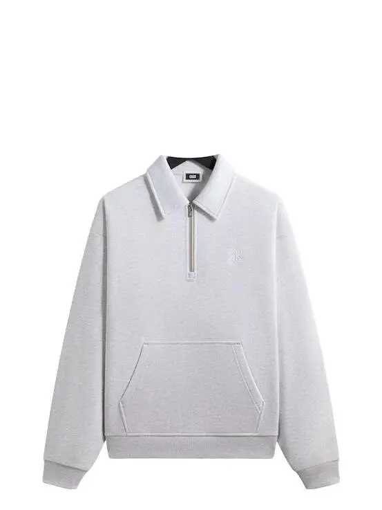 Kith Quarter Zip Popover Sweatshirt - Light Heather Grey