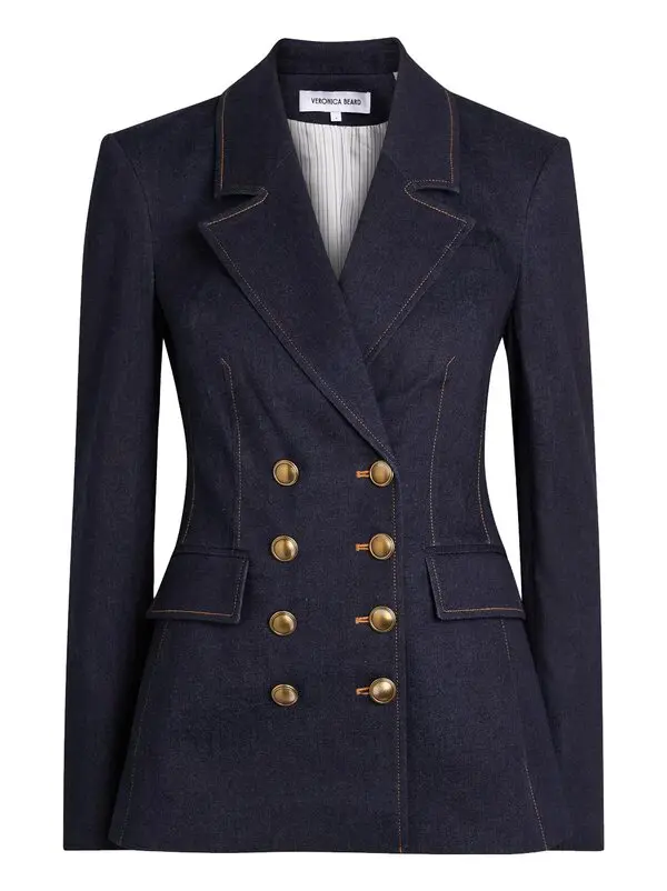 Veronica Beard Claude Dickey Denim Blazer - Dark Blue