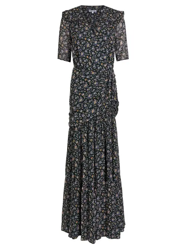 Veronica Beard Floral-print Silk Maxi Dress - Dark Green