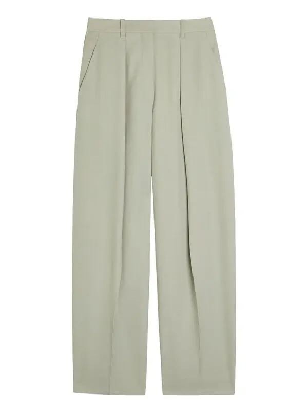 Victoria Beckham Wide-leg Woven Trousers - Sage
