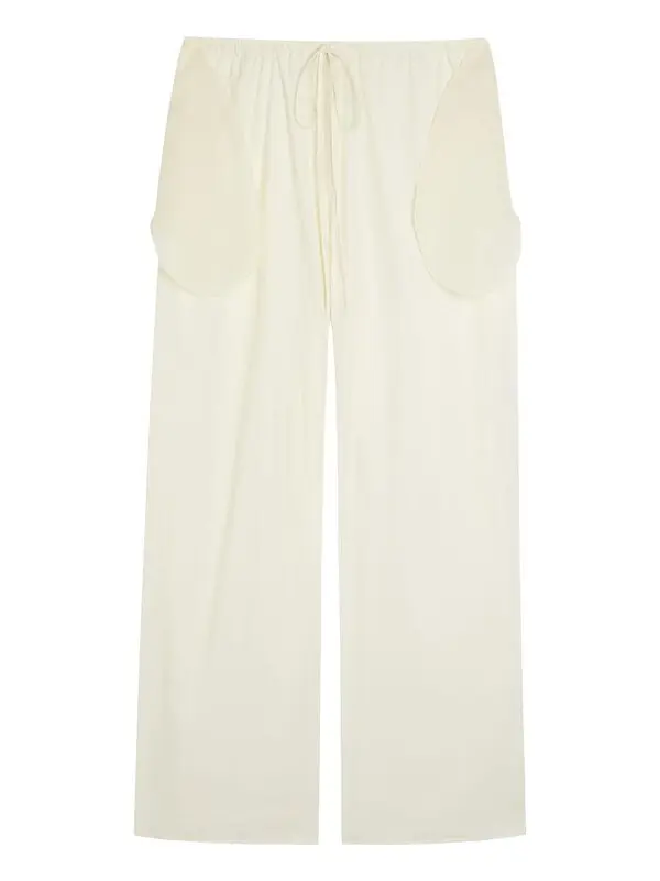 VORANIDA Tracey Wide-leg Cotton-blend Poplin Trousers - Off White