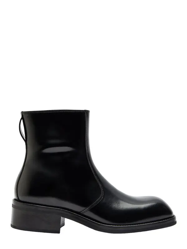 LEMAIRE Patent Leather Chelsea Boots - Black