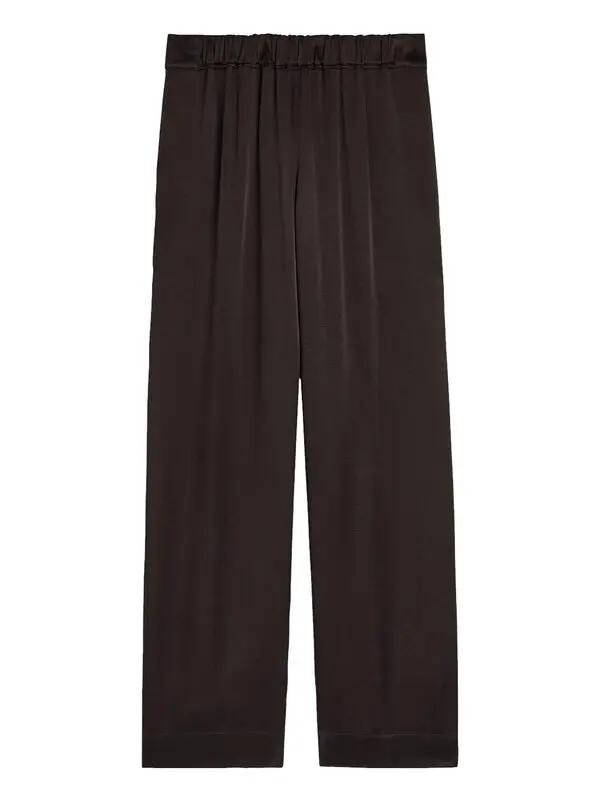 LIBEROWE Relaxed Wide-leg Satin Trousers - Brown