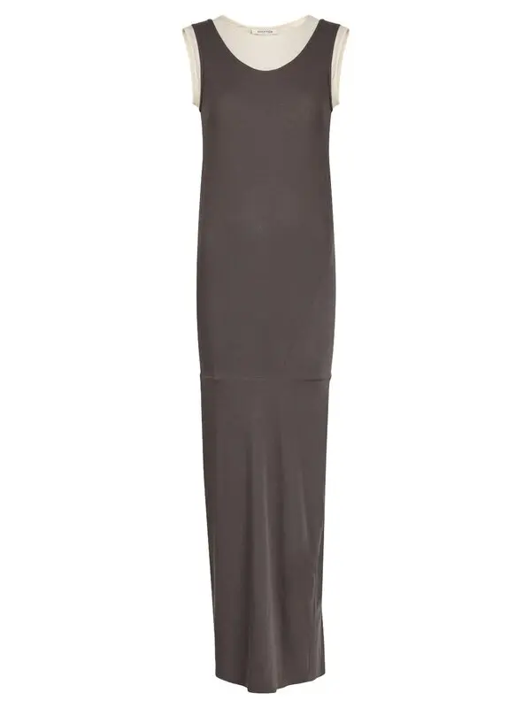 VORANIDA Tao Layered-effect Cotton Maxi Dress - Grey