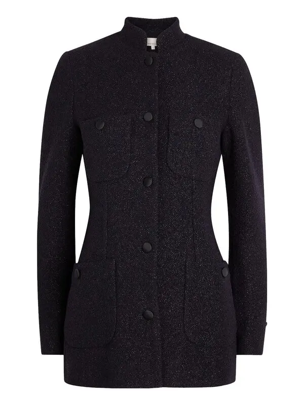 LIBEROWE Metallic Tweed Jacket - Navy