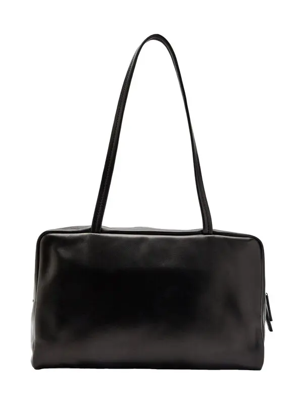 THE ROW Astra Leather Shoulder Bag - Dark Brown