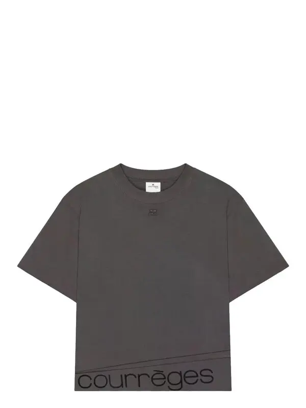 COURREGES Logo T-shirt - Grey