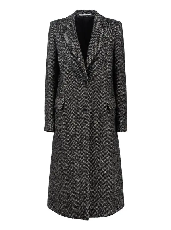 Tagliatore Amanda Herringbone Coat - White, Black