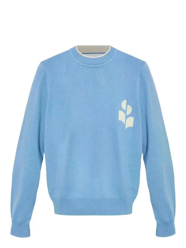 MARANT ETOILE Intarsia-knit Logo Sweater - Blue