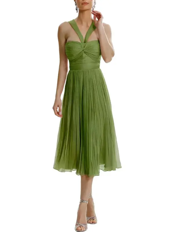 FRAMBOISE Gaia Sleeveless Midi Dress - Green