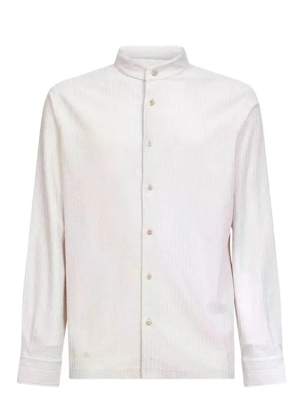 Brunello Cucinelli Mandarin Collar Long-sleeves Shirt - Neutrals