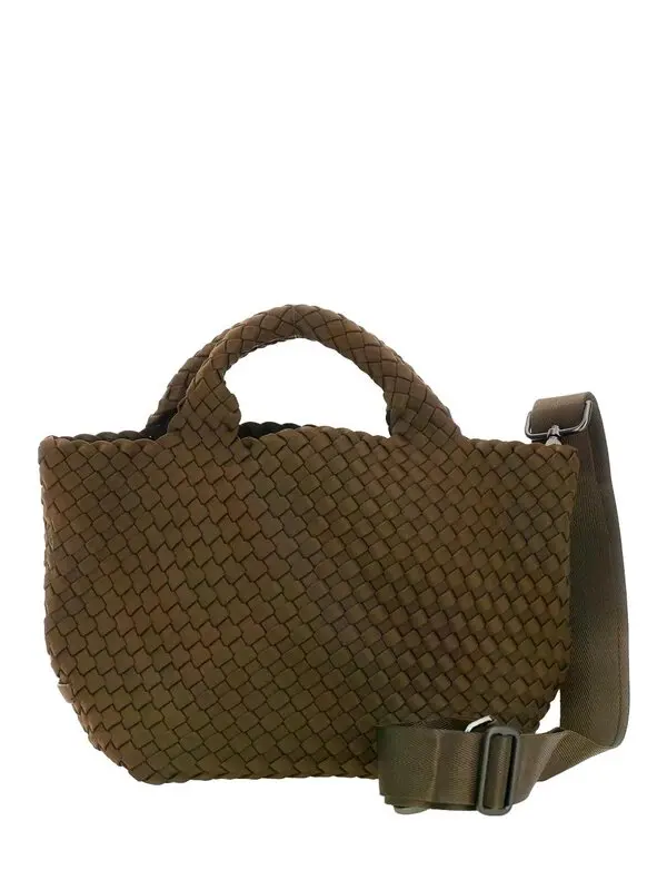 NAGHEDI Woven Top Handle Tote Bag - Brown