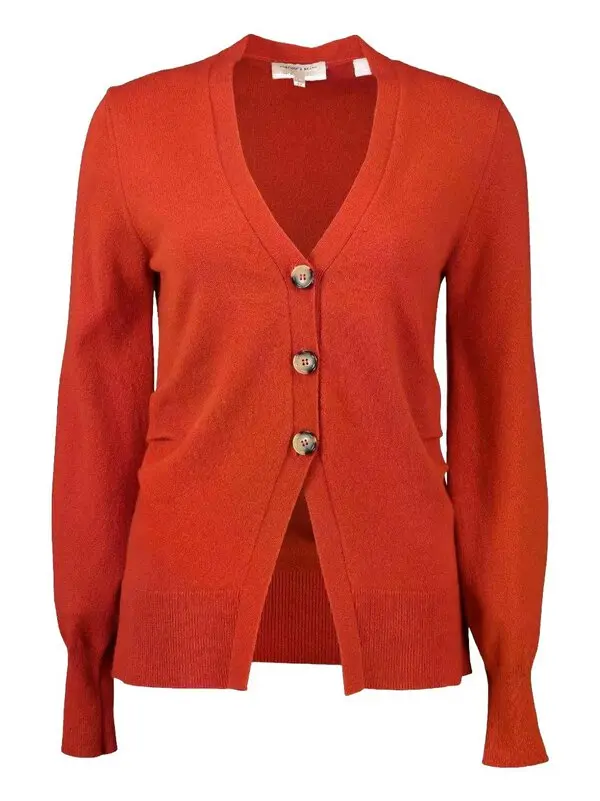 Veronica Beard Lamotte Buttoned V-neck Cardigan - Red