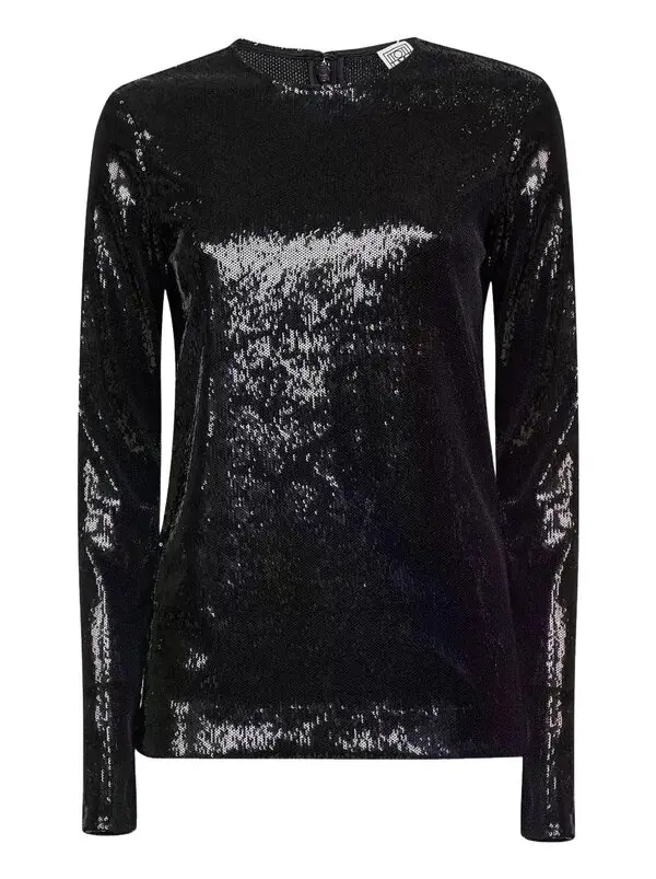 TOTEME Sequin Embellished Crewneck Top - Black