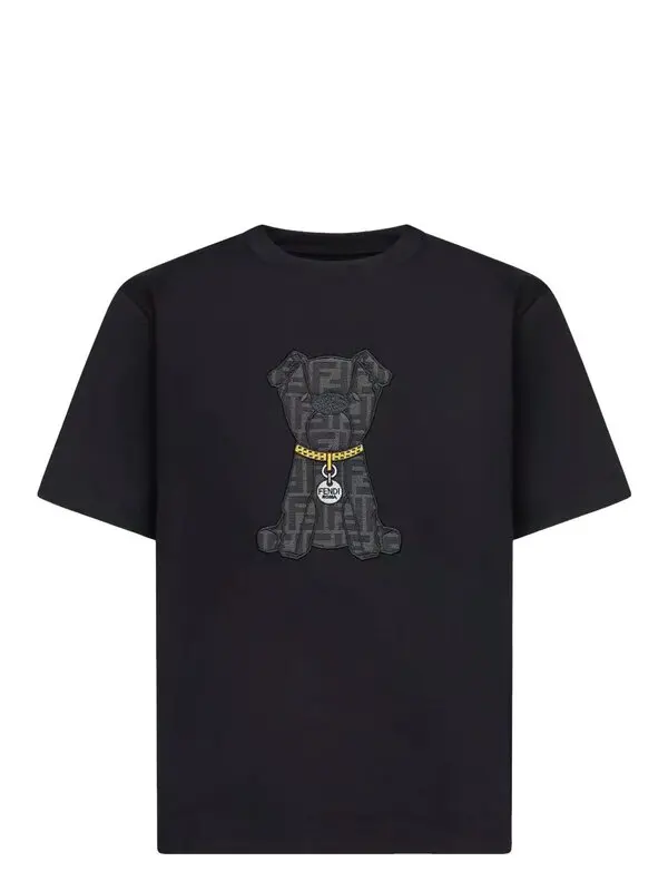 Fendi Jacquard Patch T-shirt - Black