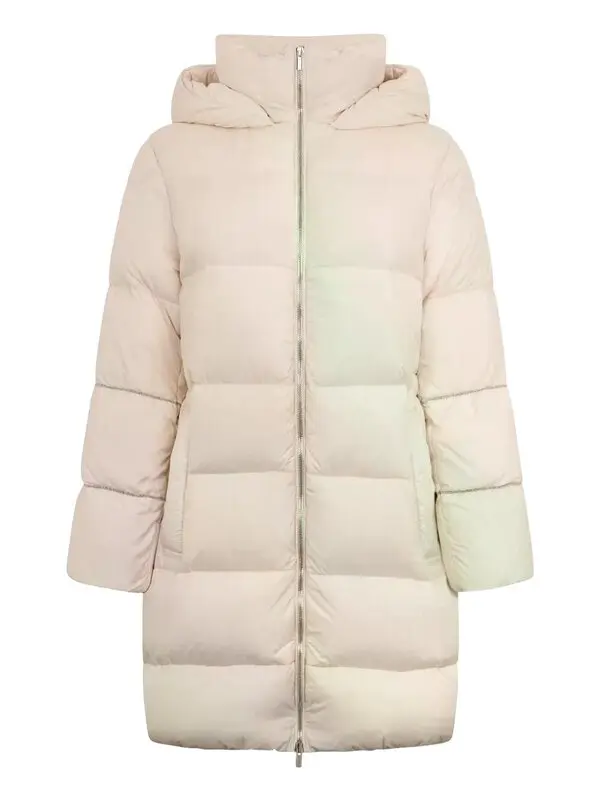 Peserico Hooded Quilted Coat - Neutrals