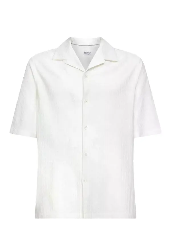 Brunello Cucinelli Bowling-collar Button-up Shirt - White