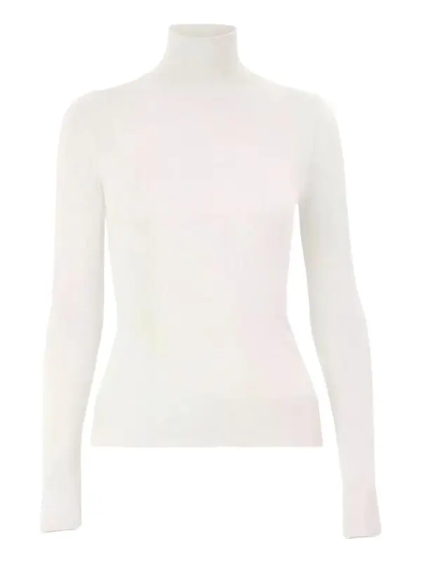 Carolina Herrera Turtleneck Ribbed-knit Sweater - Neutrals