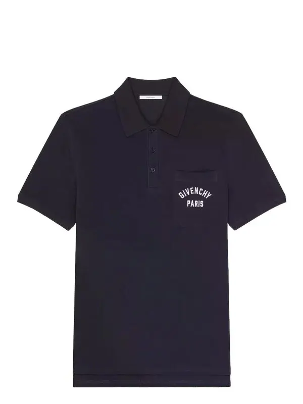 Givenchy Logo-embroidered Patch-pocket Polo Top - Blue