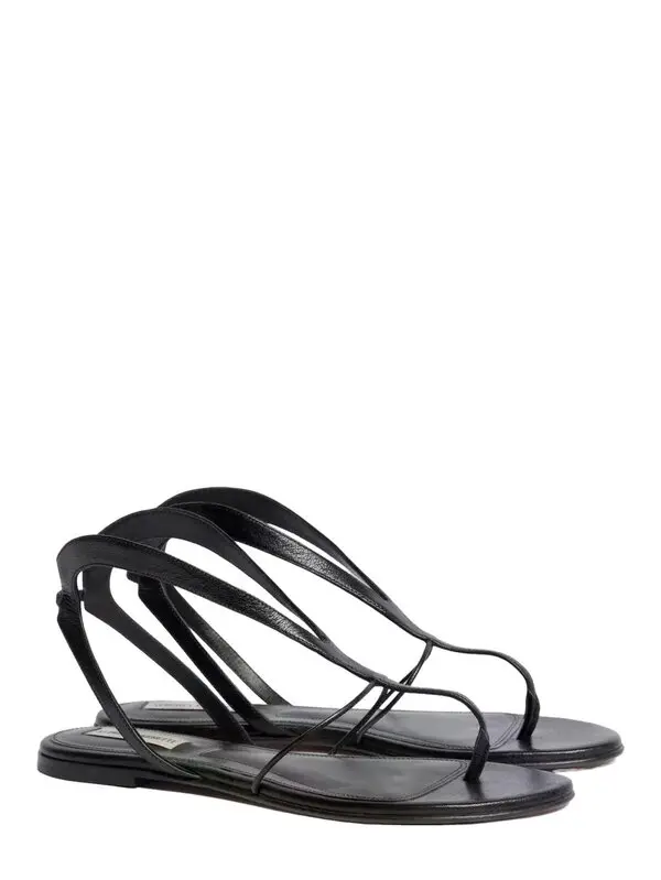 Alberta Ferretti Strappy Leather Sandals - Black