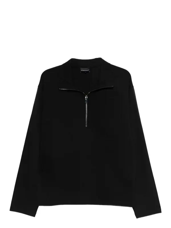 Emporio Armani Zip-up Sweater - Black