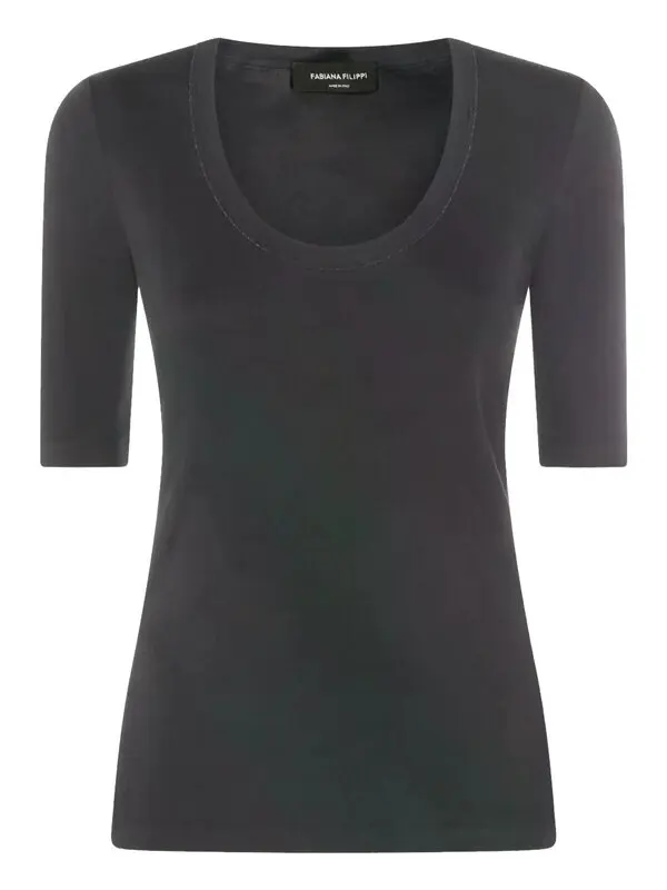 Fabiana Filippi Scoop-neck Top - Blue