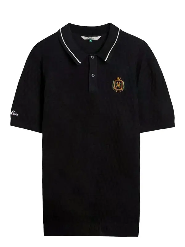 MALBON Cotton Polo T-shirt - Black