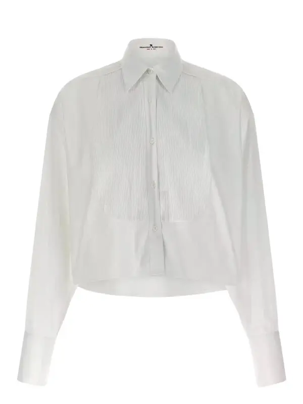 Ermanno Scervino Plastron Cotton Shirt - White