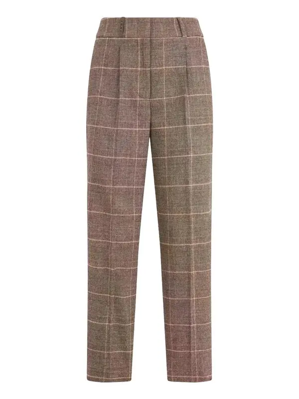 Peserico Checkered Trousers - Brown