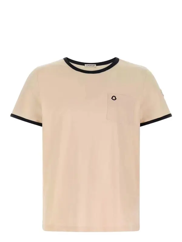 Moncler Logo-embroidered Cotton T-shirt - Neutrals