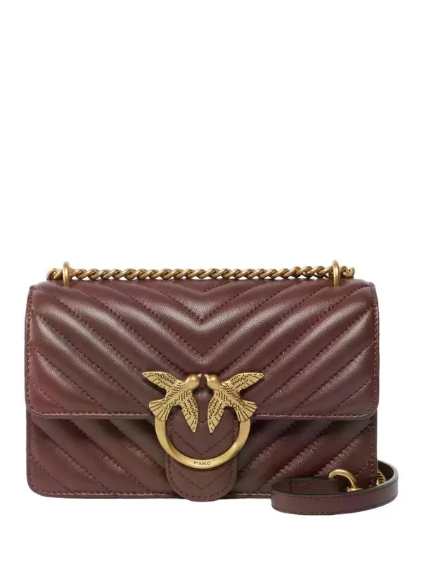 Pinko Love One Classic Quilted Crossbody Bag - Red