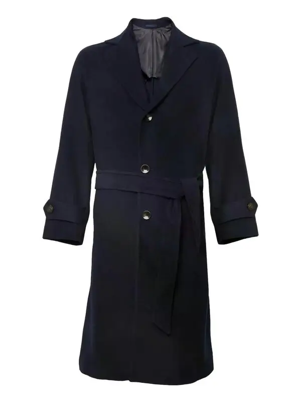 FRANZESE COLLECTION Belted Virgin Wool Coat - Blue
