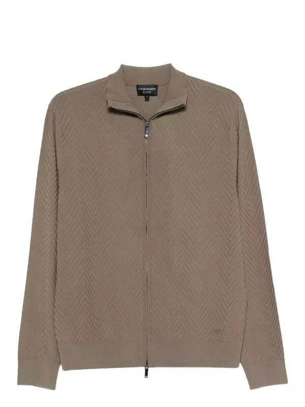 Emporio Armani Zip-up Sweater - Brown