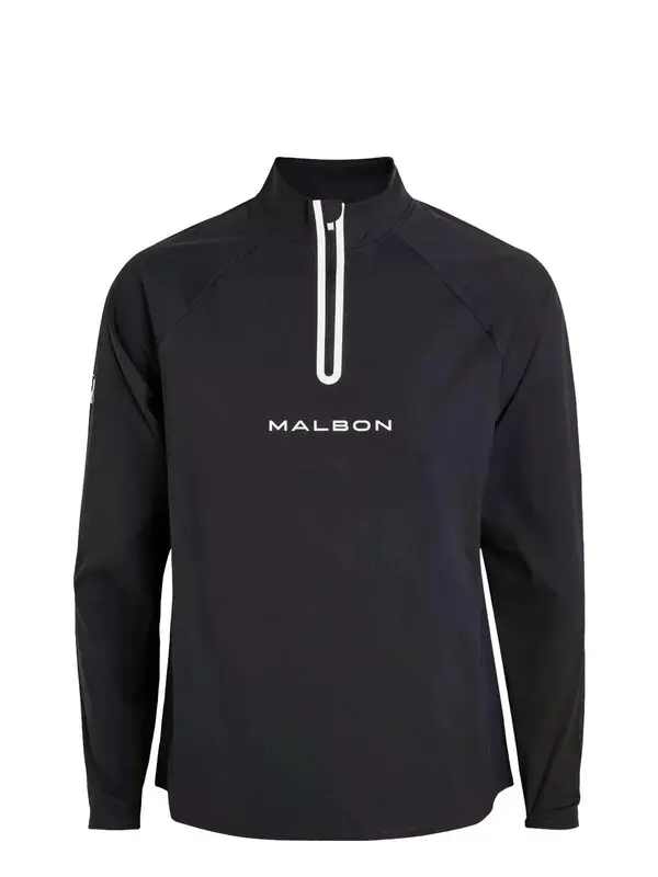 MALBON Raglan-sleeve Quarter-zip Jersey - Black