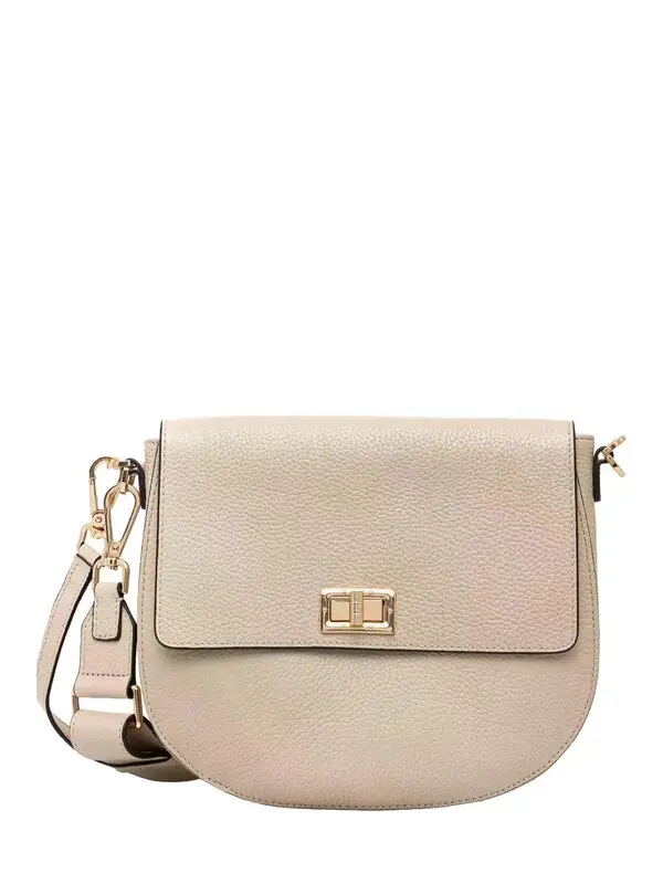 Geox Flavie Textured Flap Shoulder Bag - Neutrals