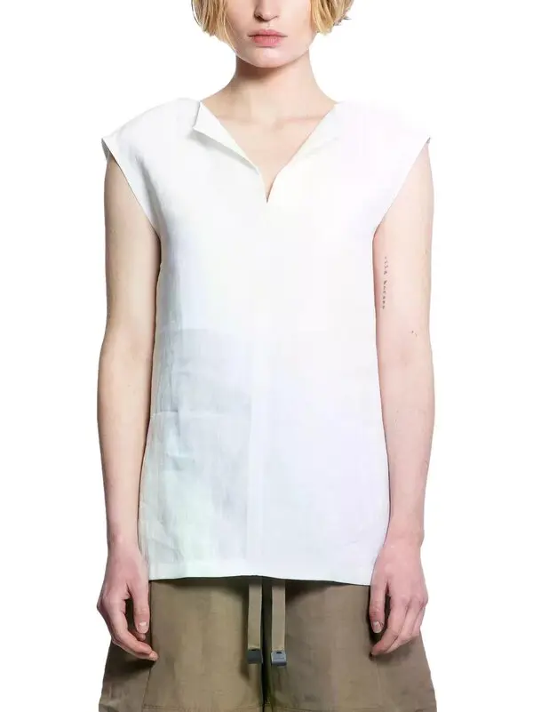Max Mara Sleeveless V-neck Blouse - White