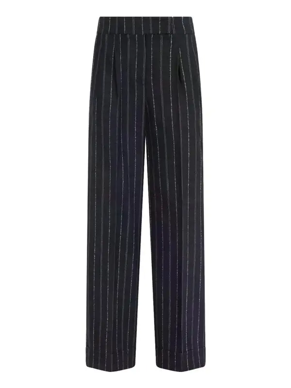 Peserico Striped Wide Leg Trousers - Blue