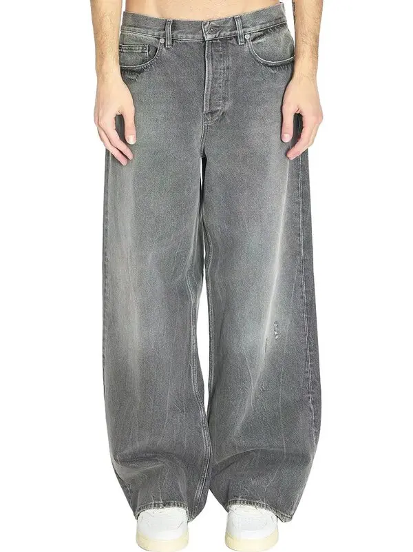 Golden Goose Button-up Wide Leg Denim Jeans - Grey